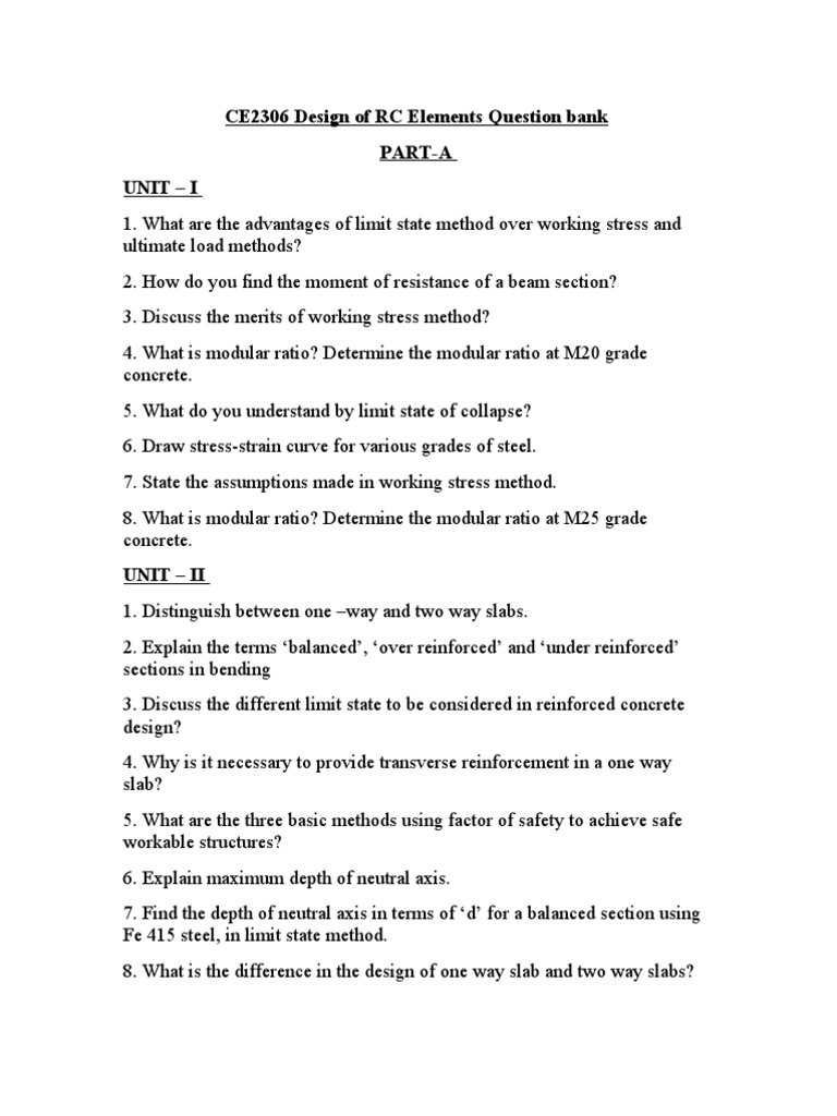 Ce2306-Design of RC Elements | PDF | Beam (Structure) | Bending