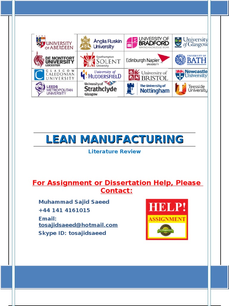 Lean Manufacturing Report | PDF | Lean Manufacturing | Human Factors ...