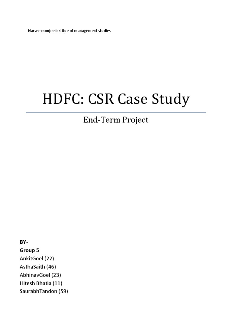 HDFC CSR Strategies | PDF | Corporate Social Responsibility | Banks