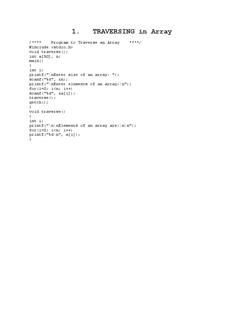 Traversing in Array | PDF | Array Data Structure | Discrete Mathematics