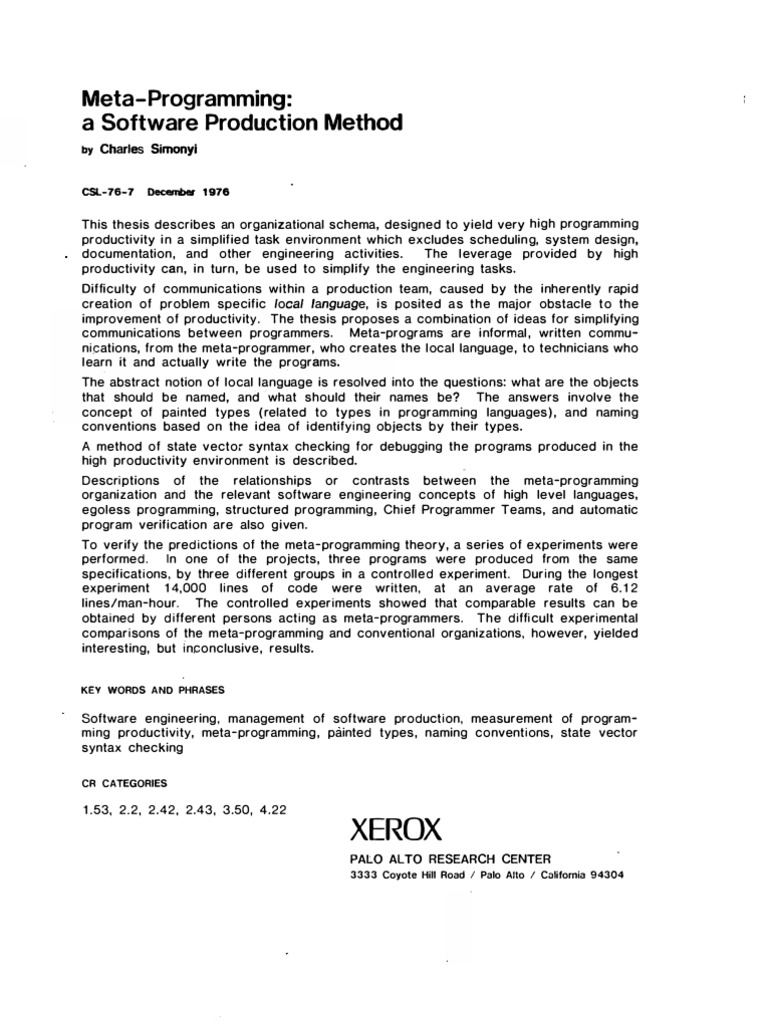 Meta-Programming - A Software Production Method by Charles Simonyi ...