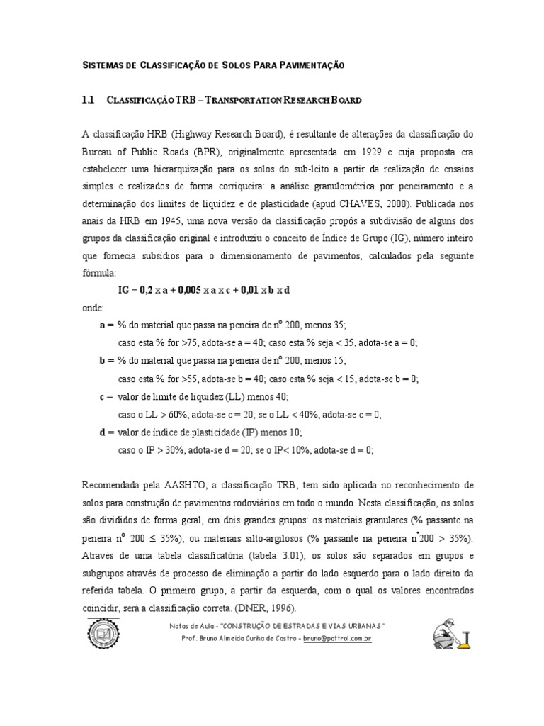Classificação HRB - TRB | PDF | Solo | Science