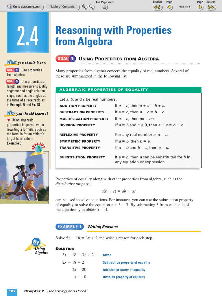 ML Geometry 2-4 Reasoning With Properties From Alg | PDF | Heart Rate ...