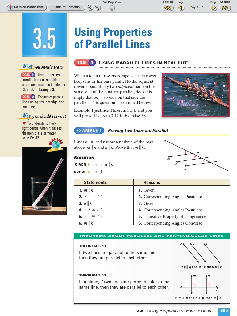 ML Geometry 3-5 Using Properties of Parallel Lines | PDF | Geometry ...