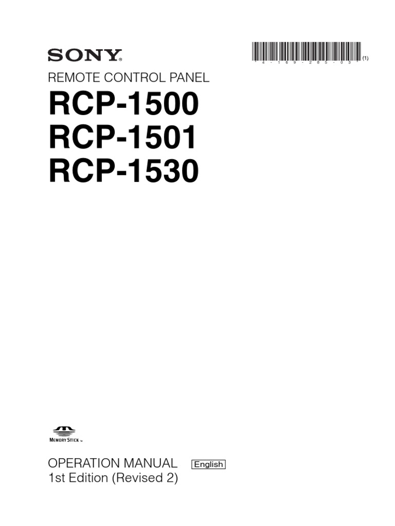 Sony Rcp-1500 - Op - Manual | PDF