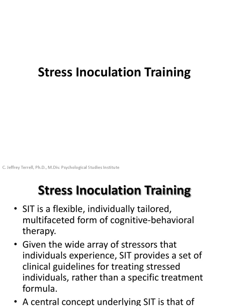 Stress Inoculation Training | PDF | Cognitive Behavioral Therapy ...