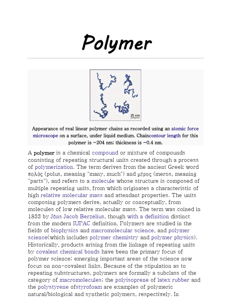 Chemistry Project On Polymer | PDF | Polymers | Copolymer