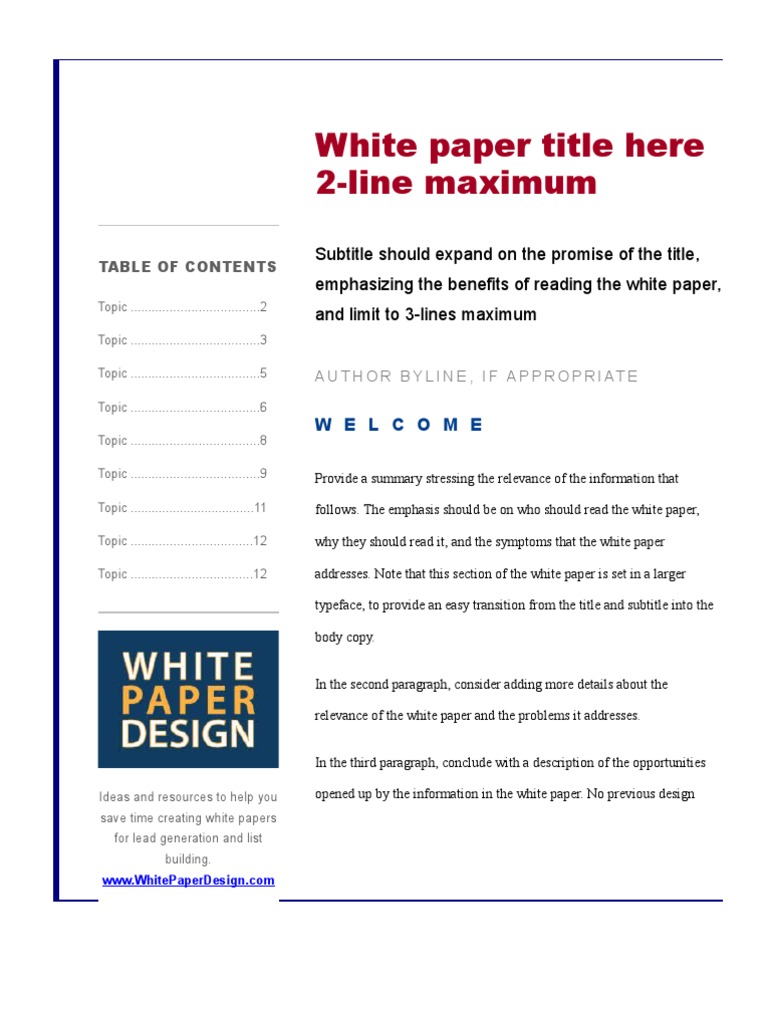 2009 WORD White Paper Template | PDF | Page Layout | Communication