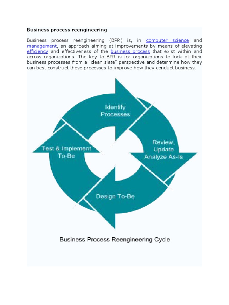 Business Process Reengineering | PDF | Business Process | Systems ...