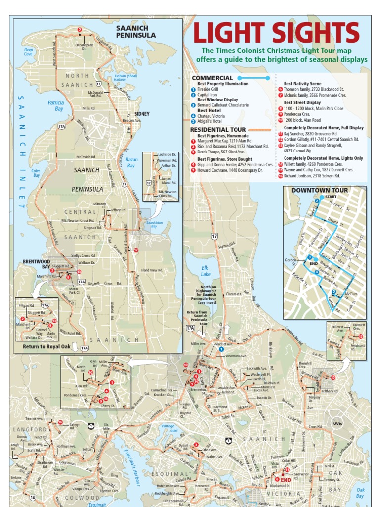 Christmas Lights Map | PDF | Social Science | Travel