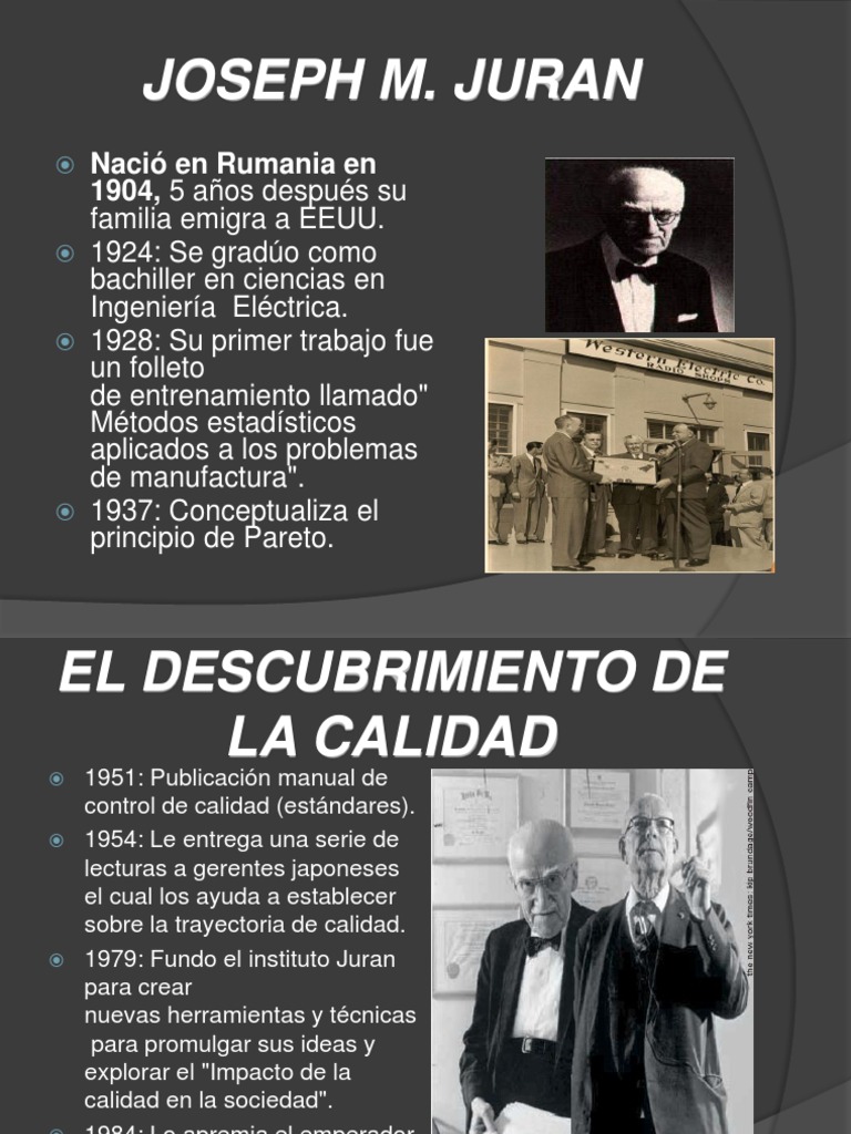 Biografía de Joseph M. Juran y su legado | PDF