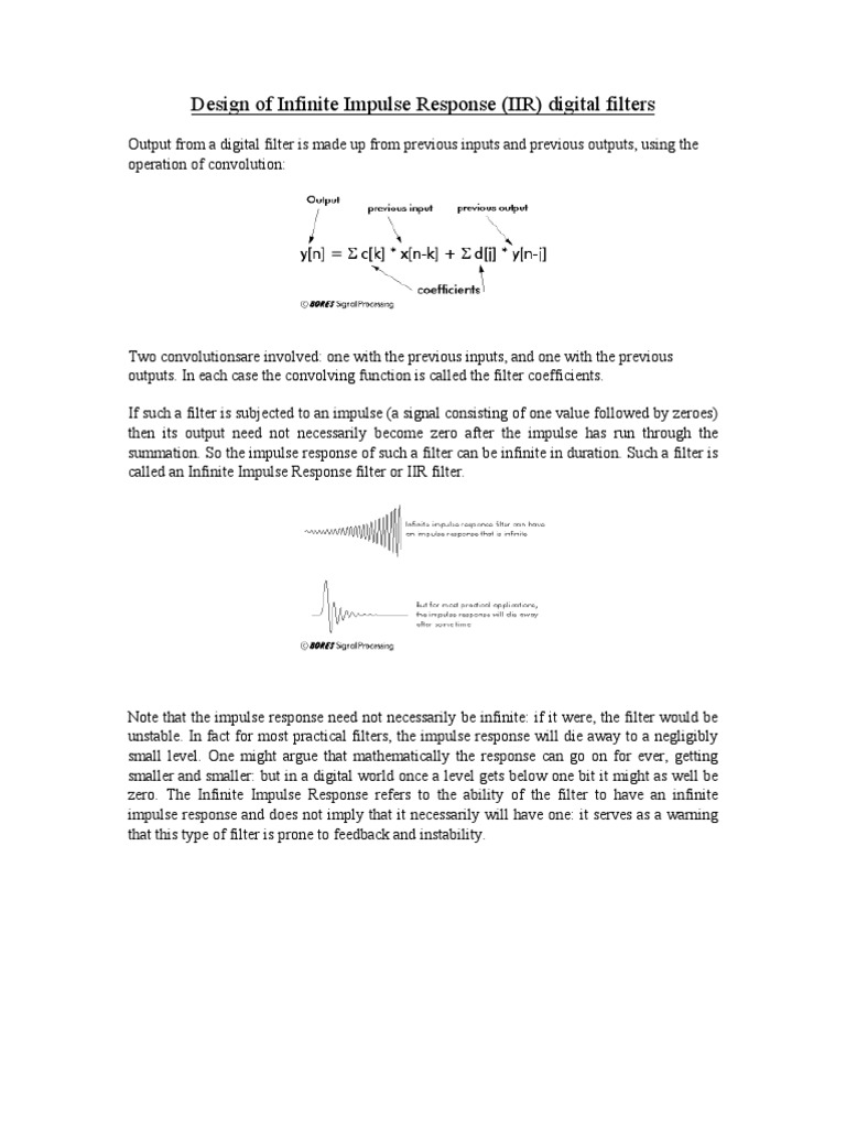 Design of Infinite Impulse Response (IIR) Digital Filters | PDF | Low ...