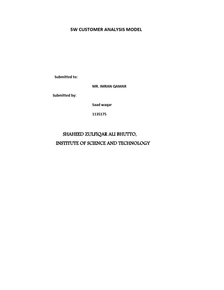 5W Customer Analysis Model Overview | PDF