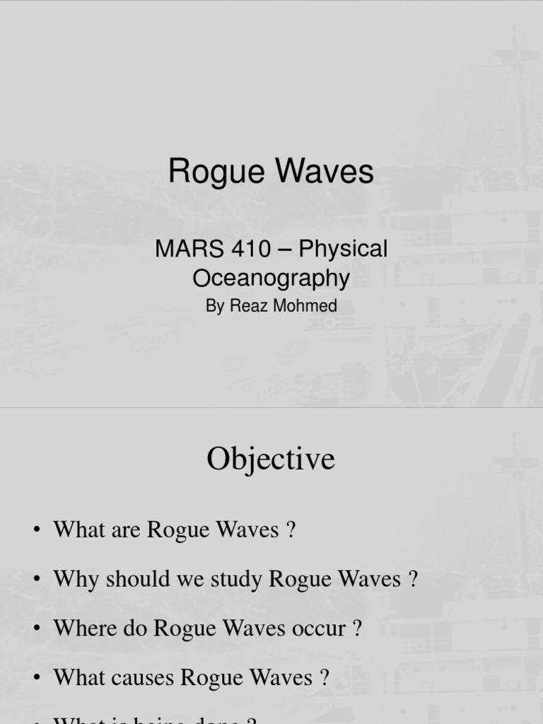 Rogue Waves: MARS 410 - Physical Oceanography | PDF | Physical ...