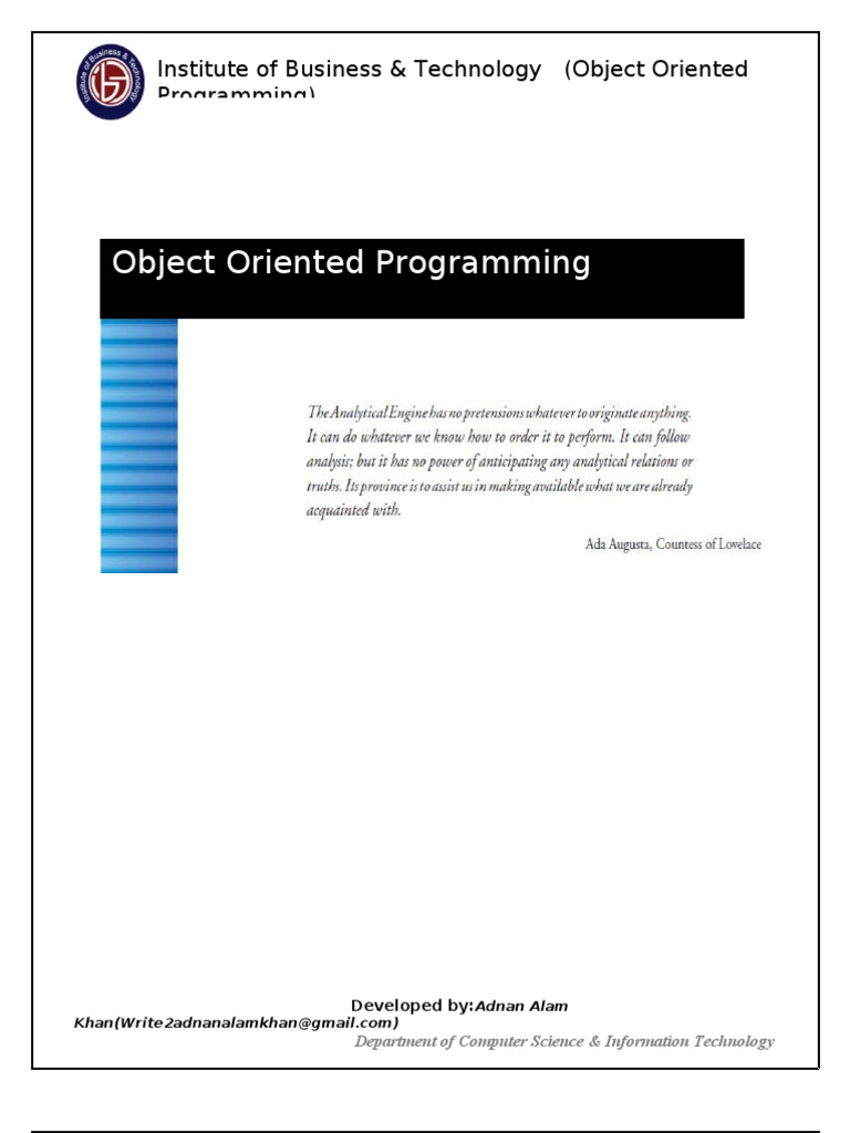 Object Oriented Programming | PDF | Parameter (Computer Programming ... Object Oriented Programming | PDF | Parameter (Computer Programming ...