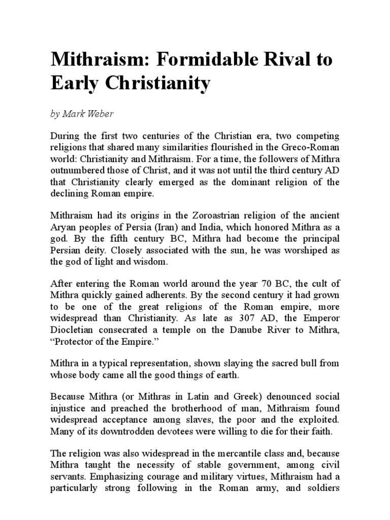 Mithras Rival Christianity | PDF | Eucharist | Roman Empire