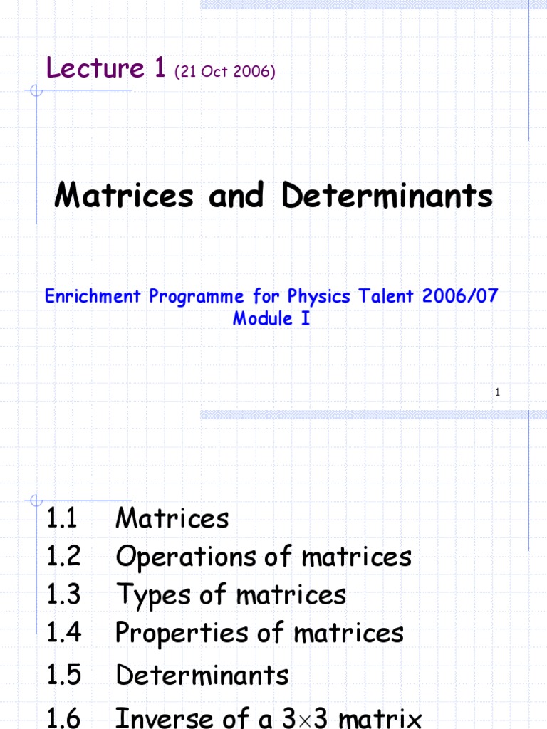matrices and determinants | Determinant | Matrix (Mathematics) | Free ...