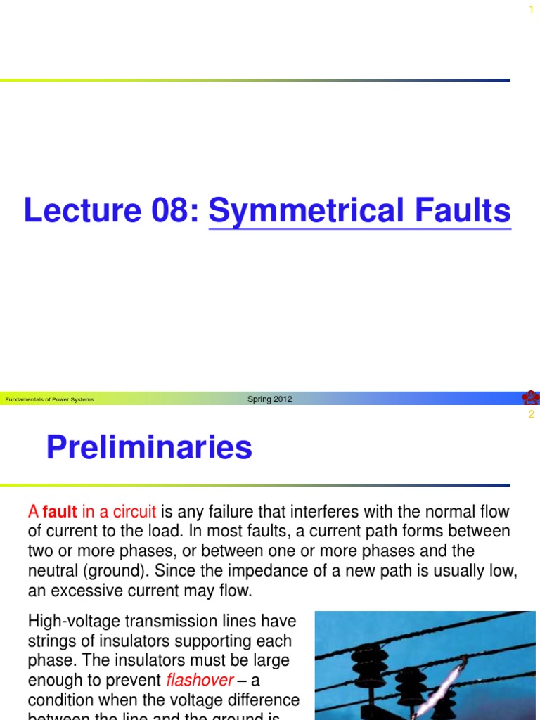 Analysis Of Symmetrical Faults And Fault Current Transients In Power