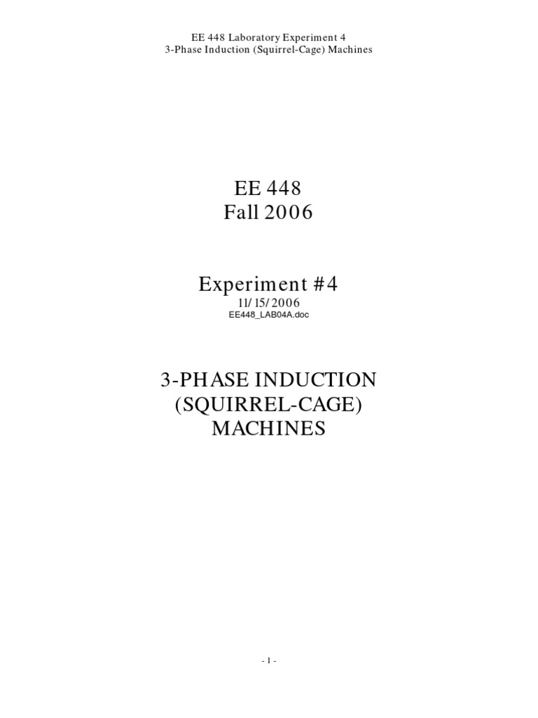 LAB-VOLT 3-Phase Induction (Squirrel-Cage) Machines | PDF | Components ...