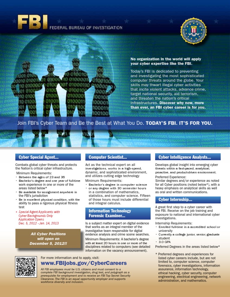 Join FBI Cyber Team | PDF | Federal Bureau Of Investigation | American ...