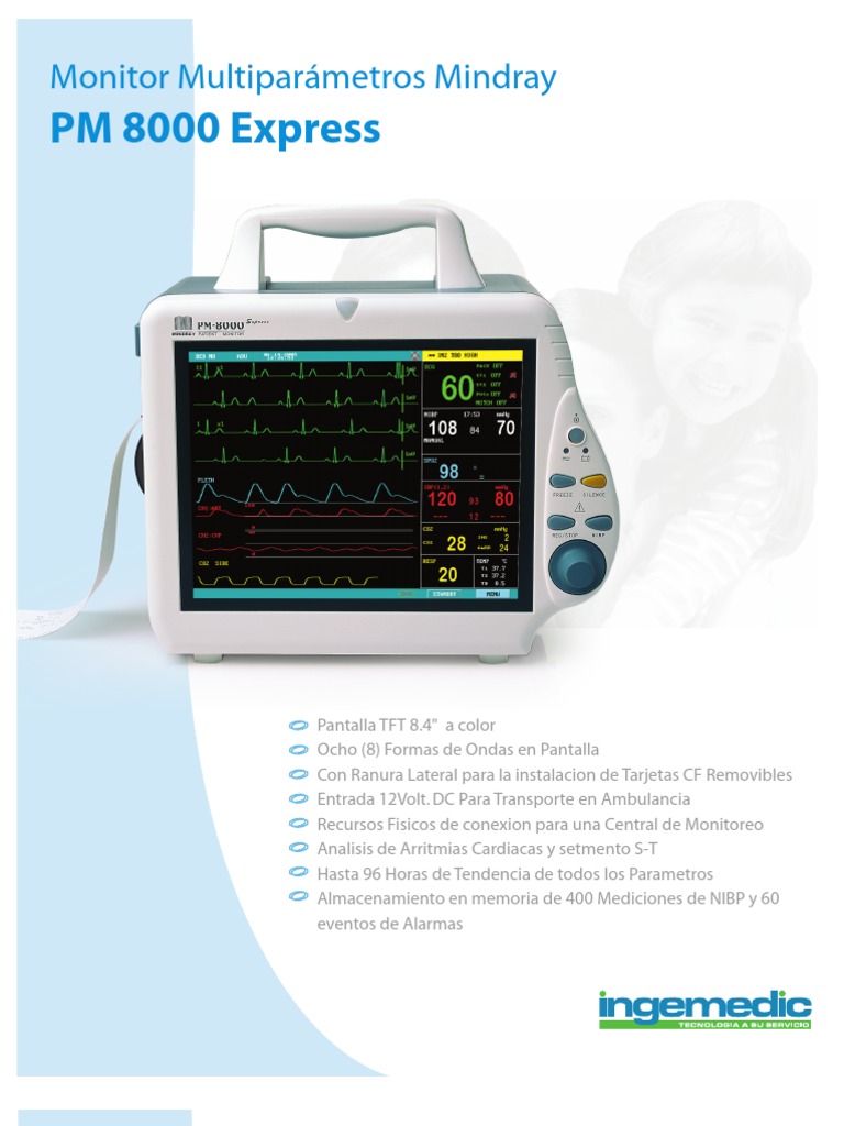MONITOR Mindray 8000 | Presión sanguínea | Monitor de computadora