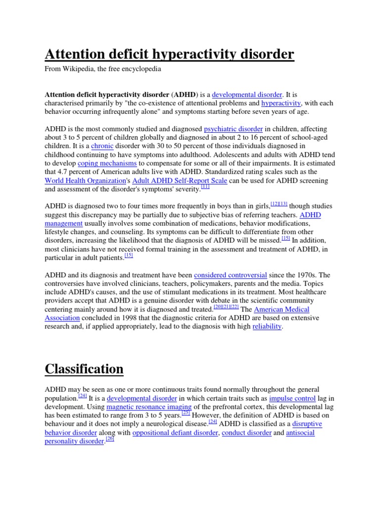 ADHD Paper | PDF | Adult Attention Deficit Hyperactivity Disorder ...