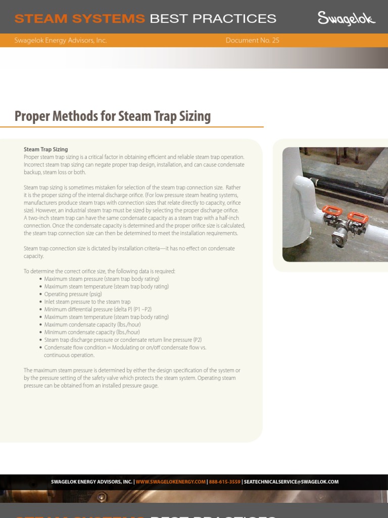 Steam Trap Sizing | Steam | Pressure
