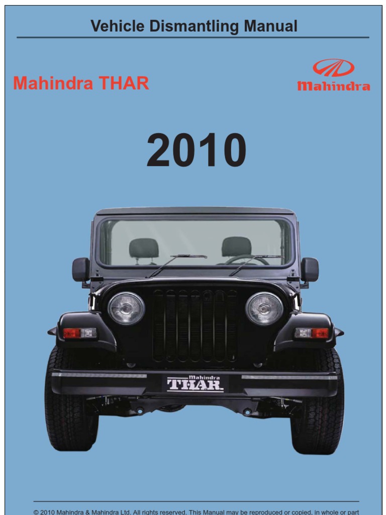 Thar Vehicle Dismantling Manual | PDF | Computers
