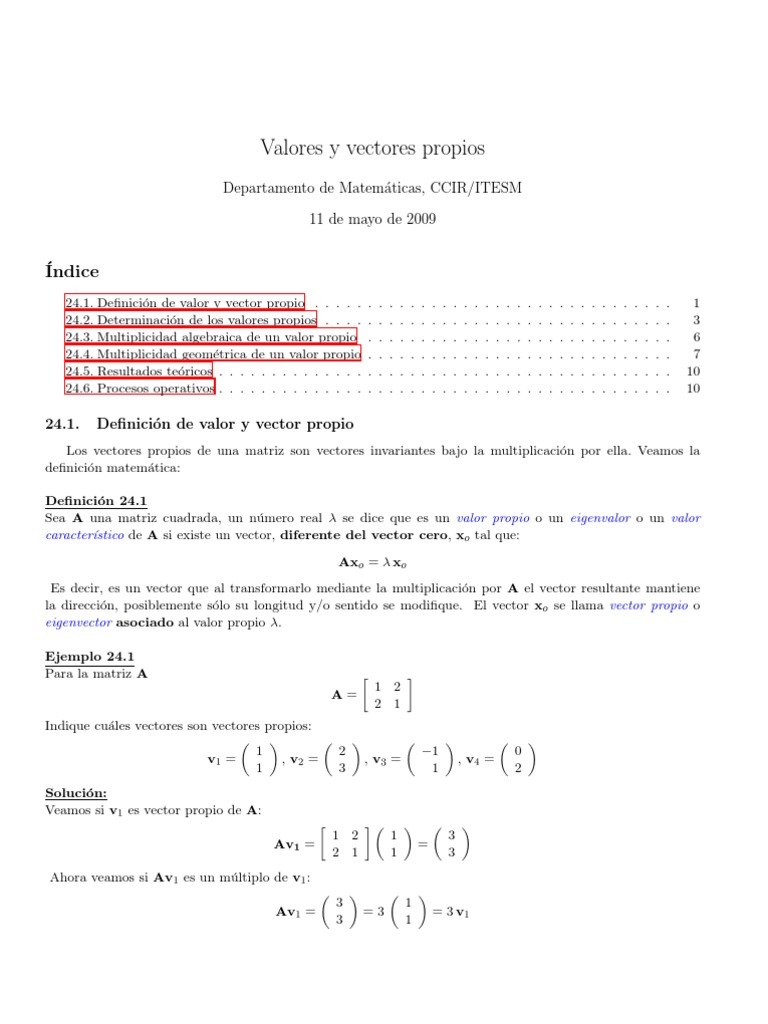 24 Valores y Vectores Propios (CCIR-ITESM) | PDF