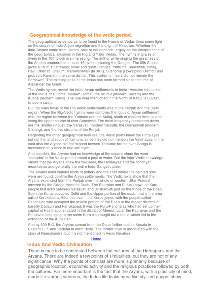 Vedic Period Geography & Aryan Migration | PDF | Ashoka | Dharma
