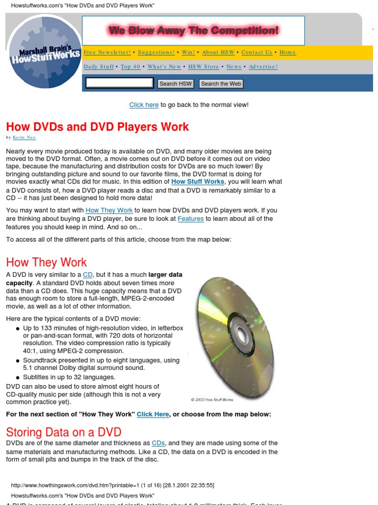 How DVDs and DVD Players Work | PDF | Dvd | Compact Disc