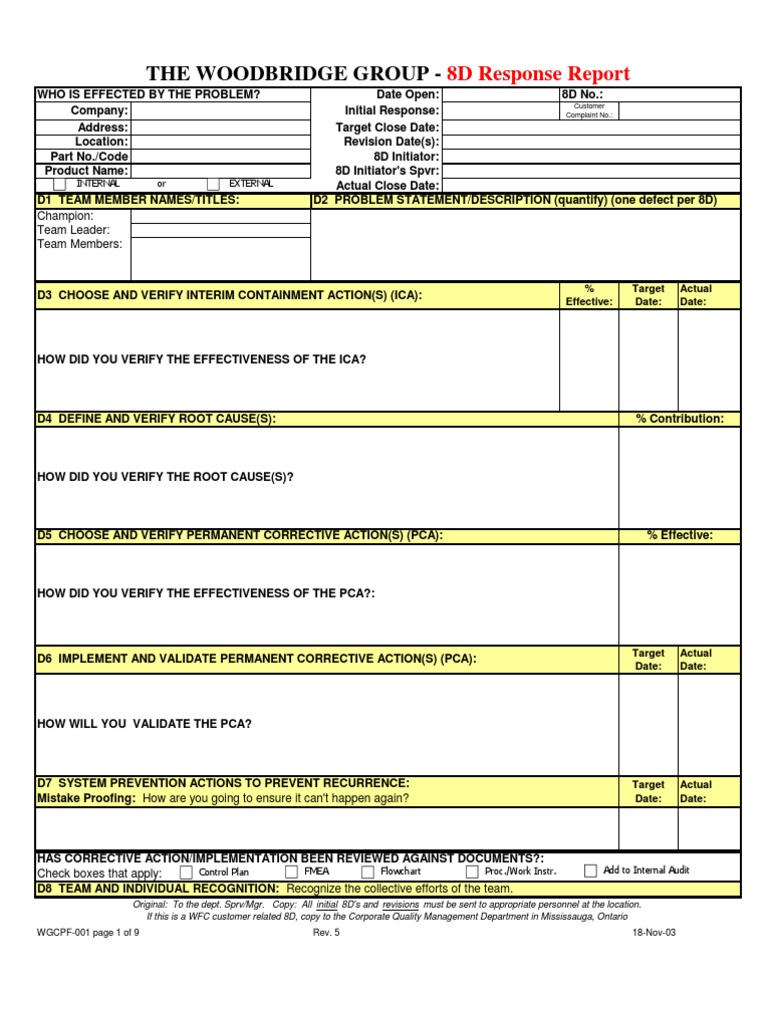 8D Form Instruction | PDF