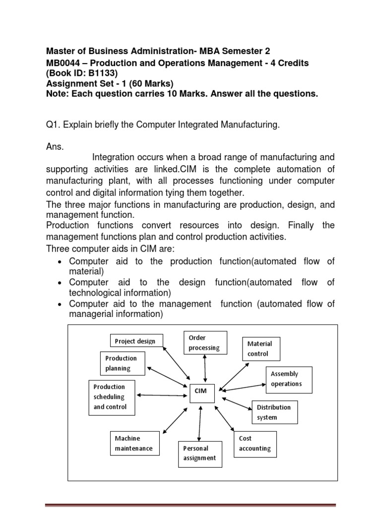 MB0044 - Production and Operations Management | PDF | Automation ... MB0044 - Production and Operations Management | PDF | Automation ...