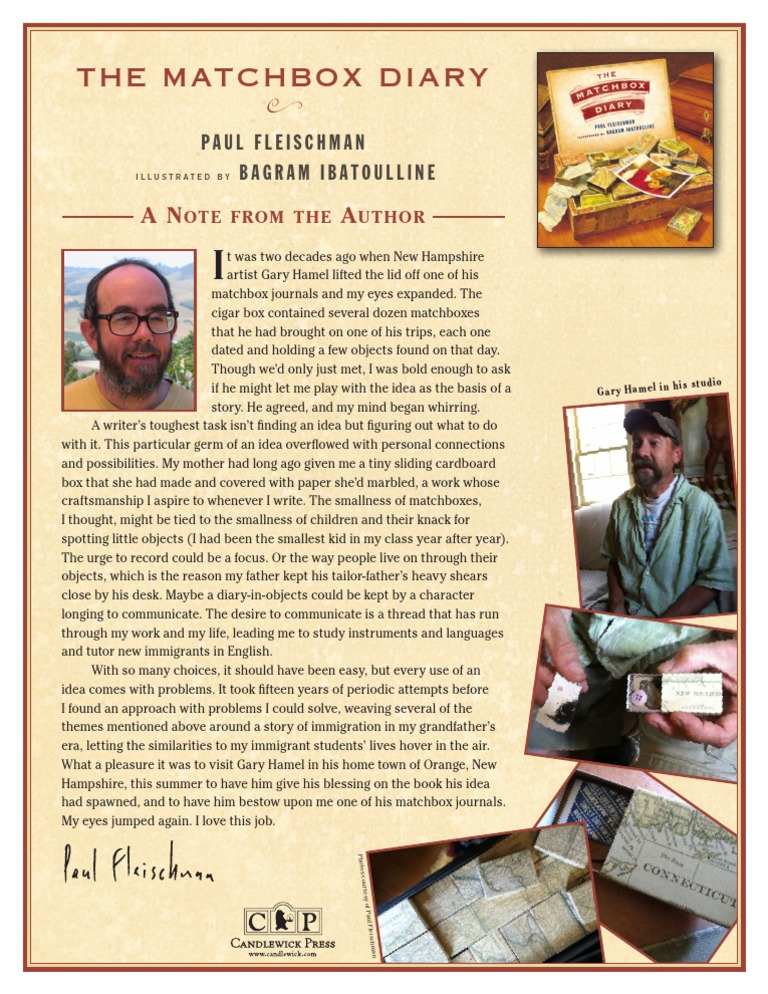 The Matchbox Diary's Origin Story | PDF