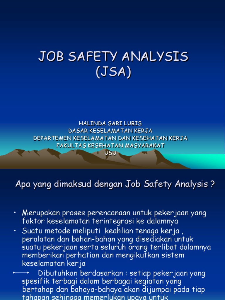 Job Safety Analysis S1 | PDF | Karier & Perkembangan