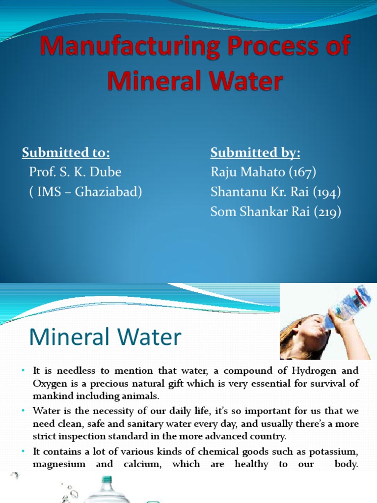 Mineral Water Production | PDF | Water | Filtration