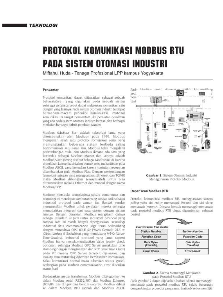 Protokol Modbus RTU untuk Industri | PDF | Bisnis | Komputer