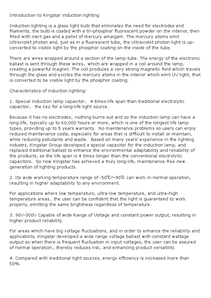 Kingstar Lighting Induction | PDF | Fluorescent Lamp | Incandescent ...