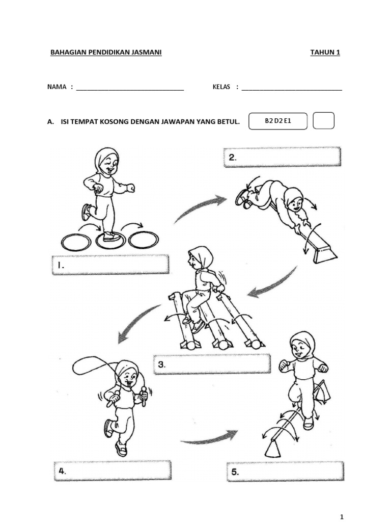 Contoh Soalan Pentaksiran Pendidikan Jasmani Tahun 1 | PDF