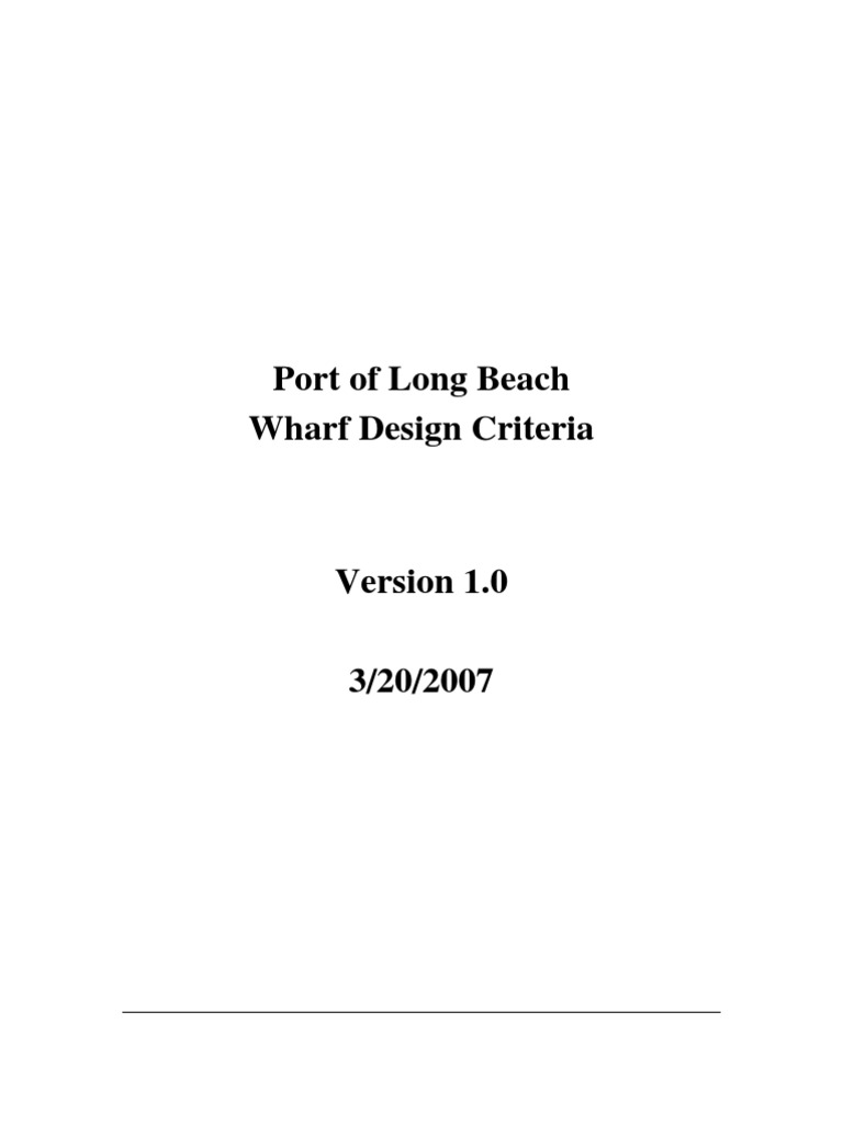 Wharf Design Criteria V1.0 2007 | PDF | Geotechnical Engineering | Deep ...