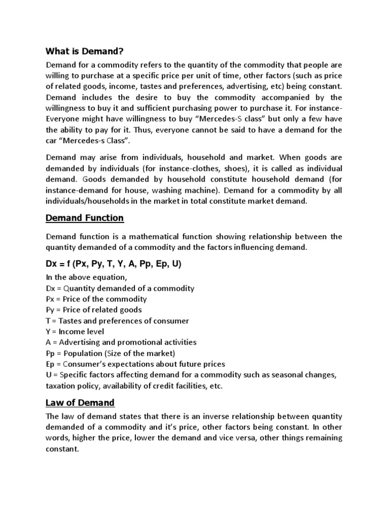 What Is Demand? | PDF | Demand Curve | Demand