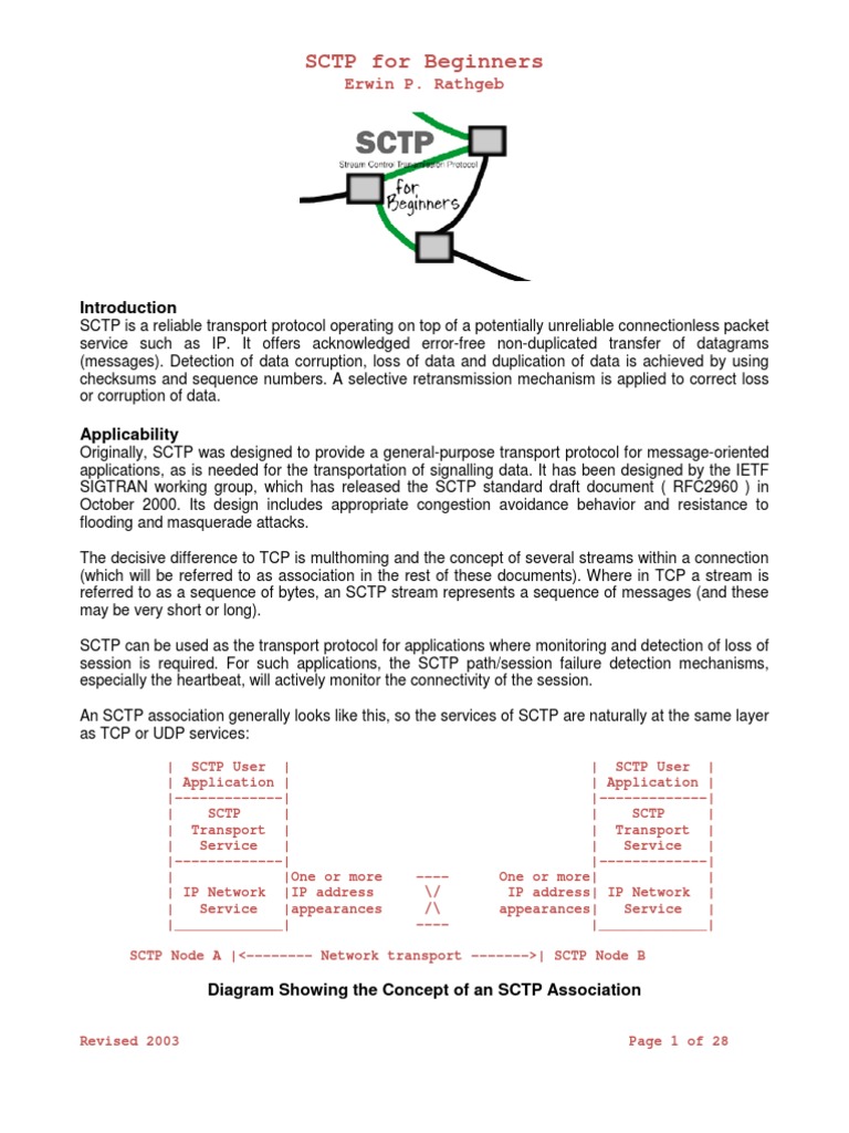 SCTP For Beginners | PDF | Network Congestion | Transmission Control ...