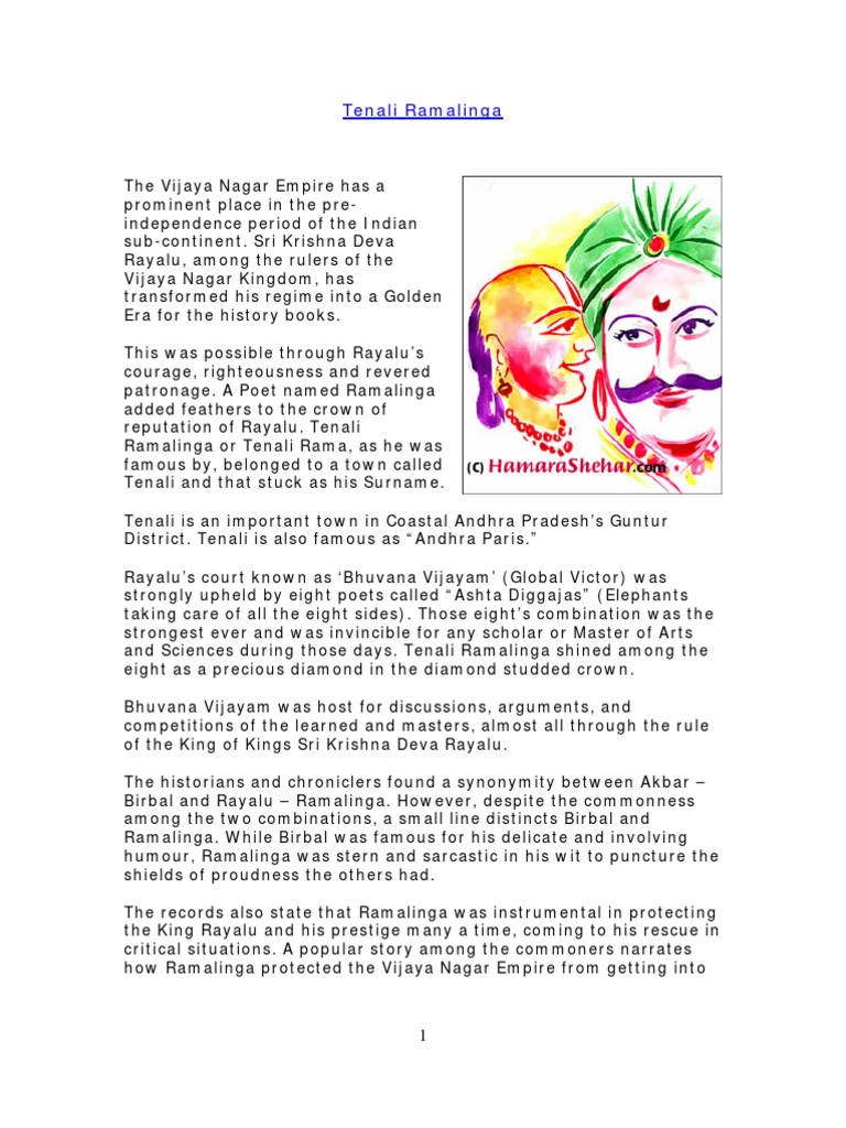 Tenali Raman Stories | PDF | Mahabharata | Weaving