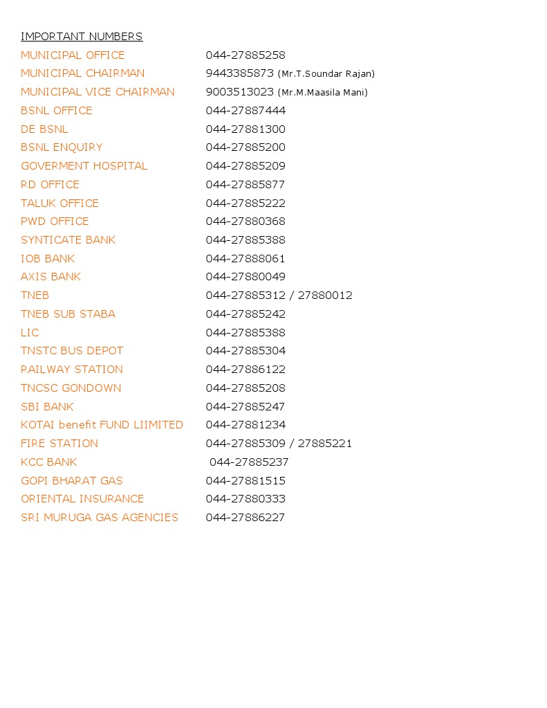 Important Numbers | PDF