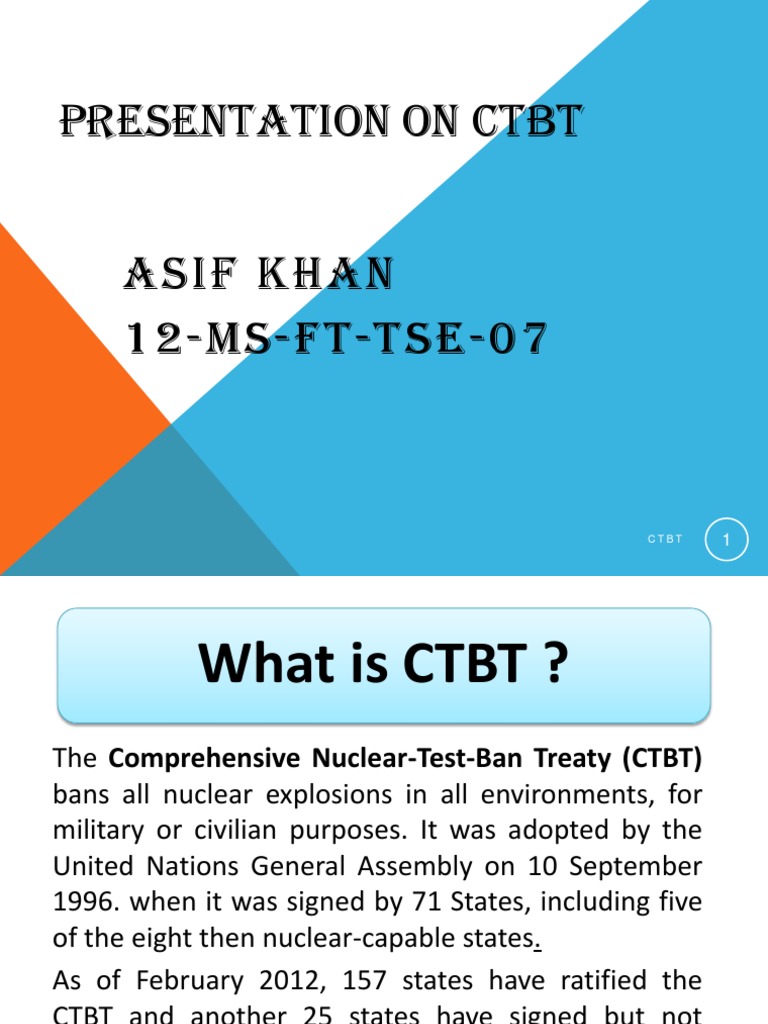 Comprehensive Nuclear-Test-Ban Treaty | PDF | Nuclear Weapons Testing ...