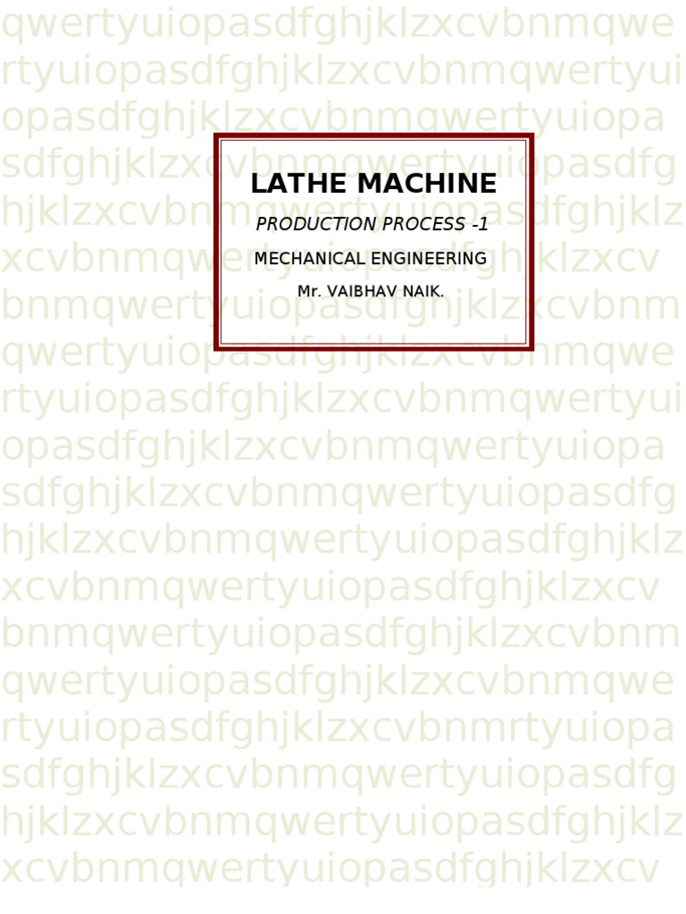 Lathe Machine | PDF | Machining | Numerical Control