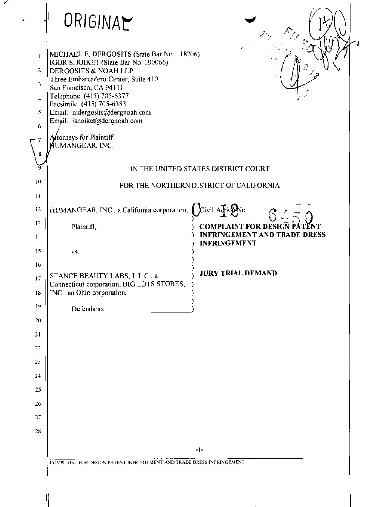 Humangear Complaint | PDF | Trade Dress | Patent Infringement