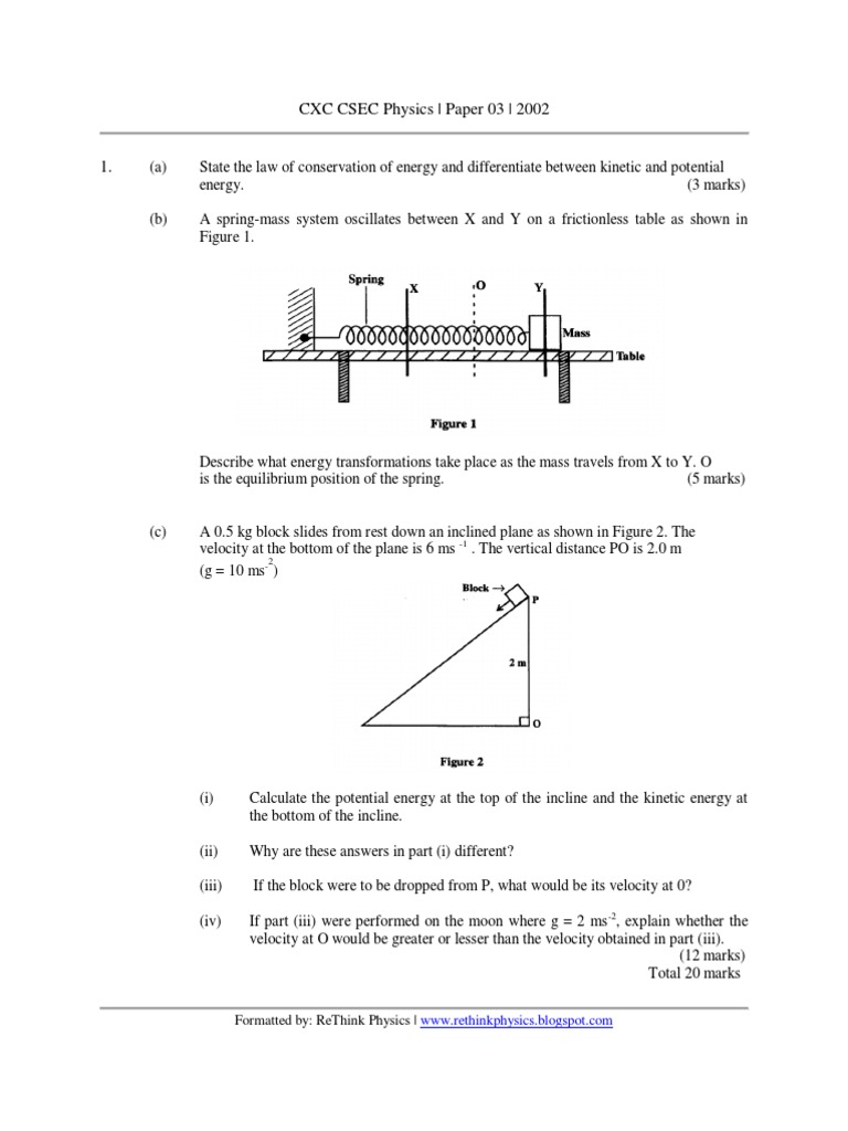 Physics Paper 3 Csec | PDF | Latent Heat | Heat