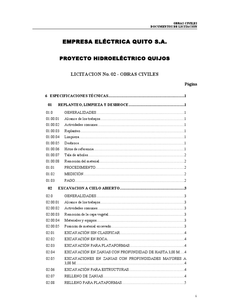 Especificaciones Técnicas Obras Civiles | PDF | Revestimiento | Hormigón