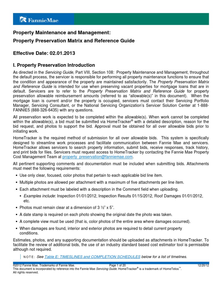 Property Preservation Matrix (1) 0 | Download Free PDF | Bankruptcy | Door